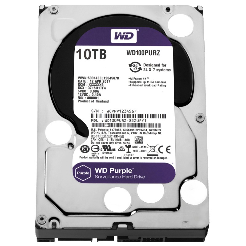10TB HDD – Purple Surveillance Hard Drive for DVRs & NVR – Security ...