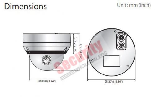 Hanwha Wisenet QNV-8080R NEW-Q 5MP Outdoor VF Dome Camera, H.265, 30m IR, IP66, IK10, 3.2-10mm ...