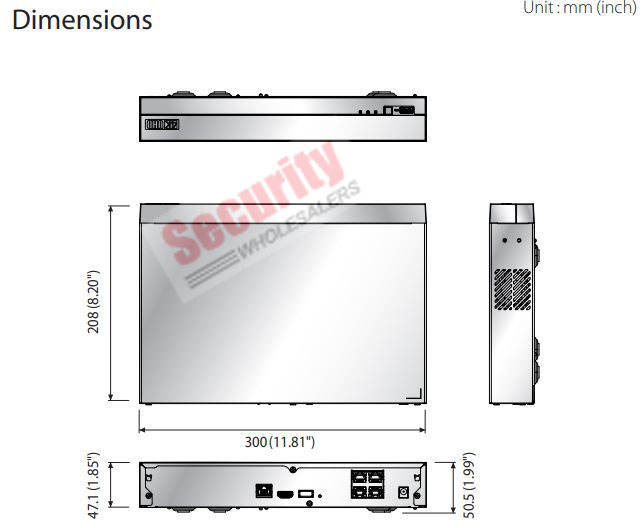 Hanwha Wisenet QRN-410S NEW-Q 4ch 4K PoE NVR, H.265, 40Mbps, 3TB HDD (1 SATA 6TB max) – Security ...