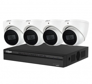 Dahua 4 x 6MP DH-IPC-HDW3641EM Turret Security Kit 50m IR 2.8mm with SMD + 4CH NVR, Wizsense AI ...