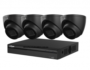 Dahua 4 x 6MP DH-IPC-HDW3666EMP-S-AUS SMD 4.0 AI Turret Security Kit 50m IR + 4CH NVR BLACK ...