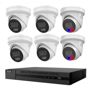 HiLook by Hikvision 6MP 8CH CCTV Kit with 2 Colour Deterrence Cameras IPC-T269-MU/SL + 4 Turret ...