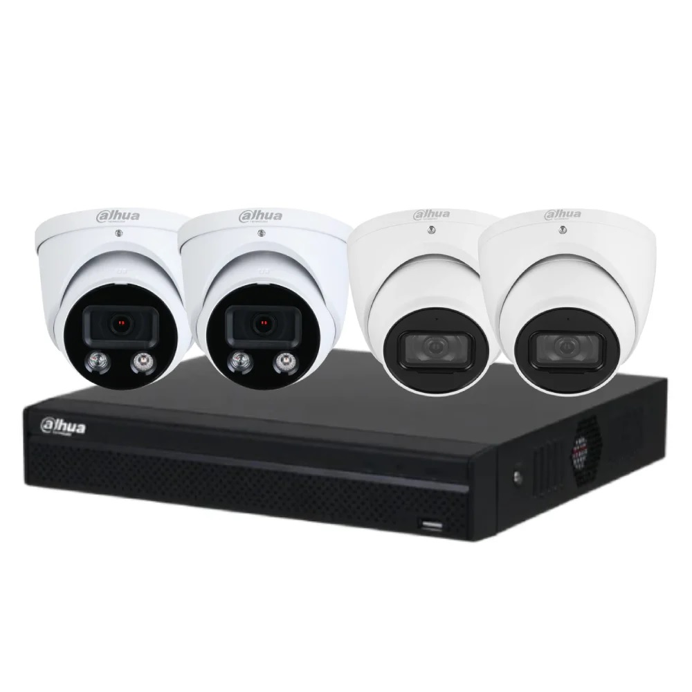 Dahua 6 MP + 8 Channels Kit: 2 x 6MP TiOC and 2 x 6MP Turret Cameras with 8CH AI NVR – Security ...