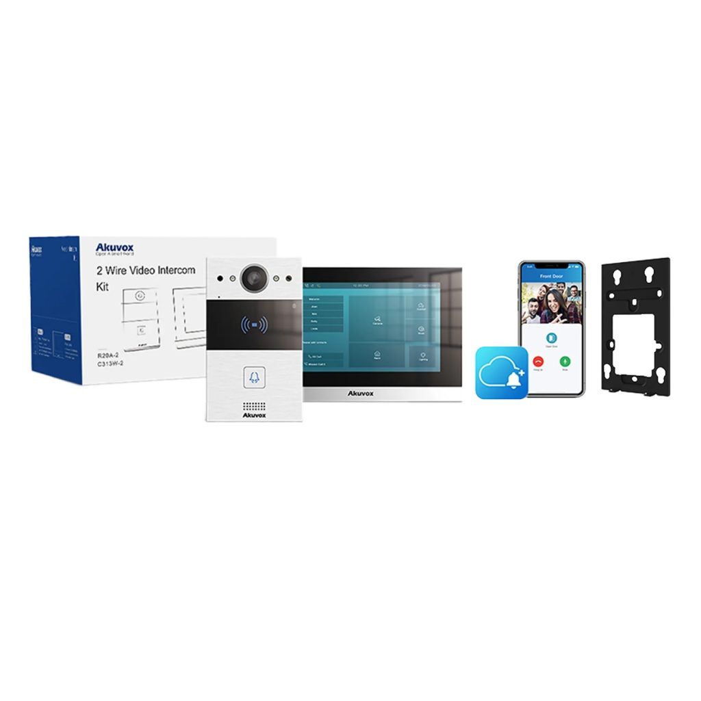 Akuvox 2-Wire Intercom Kit (R20A-2/C313W-2). 4 Free SmartPlus Accounts ...