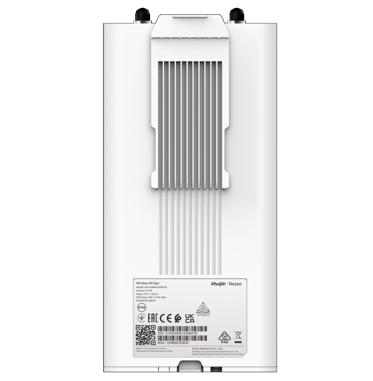 Ruijie Reyee RG-AirMetro550G-B 5GHz Wireless Bridge Base Station with ...