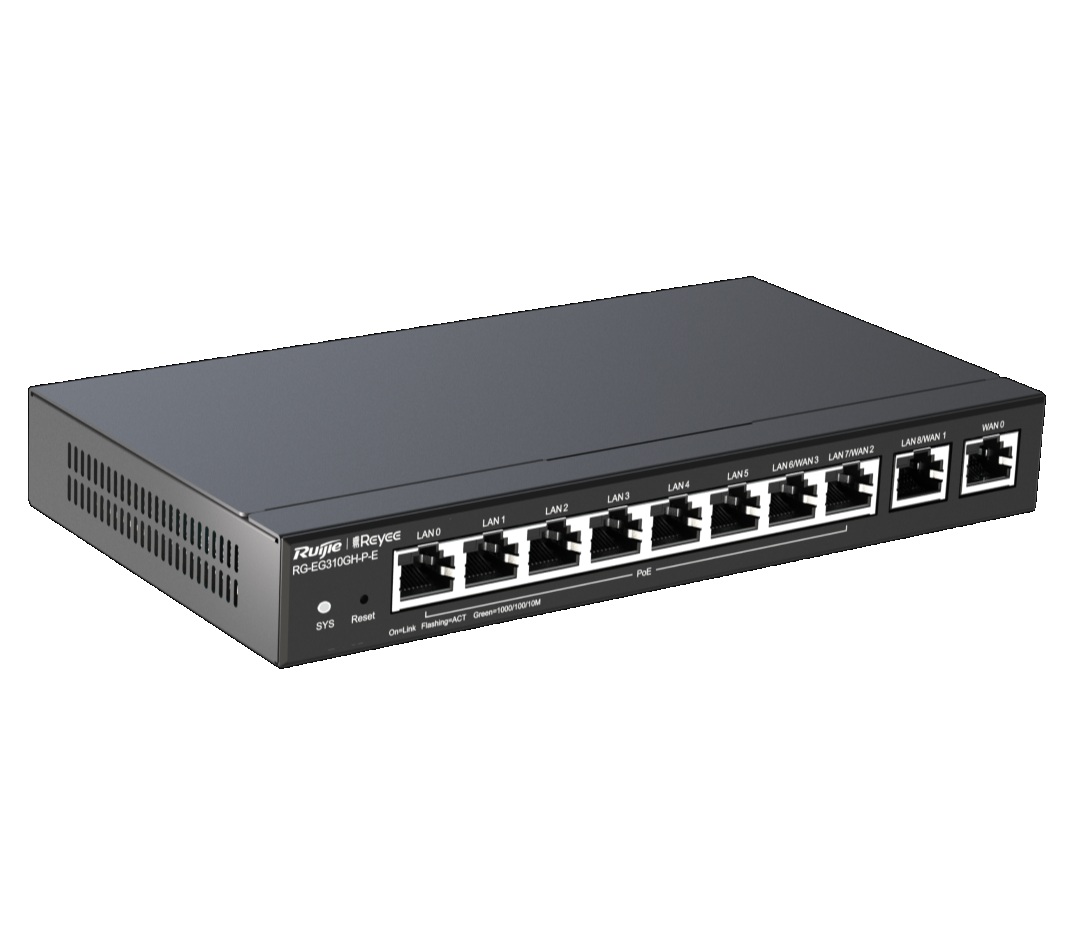 Ruijie Reyee RG-EG310GH-P-E 10-Port Gigabit Cloud Managed PoE Router ...