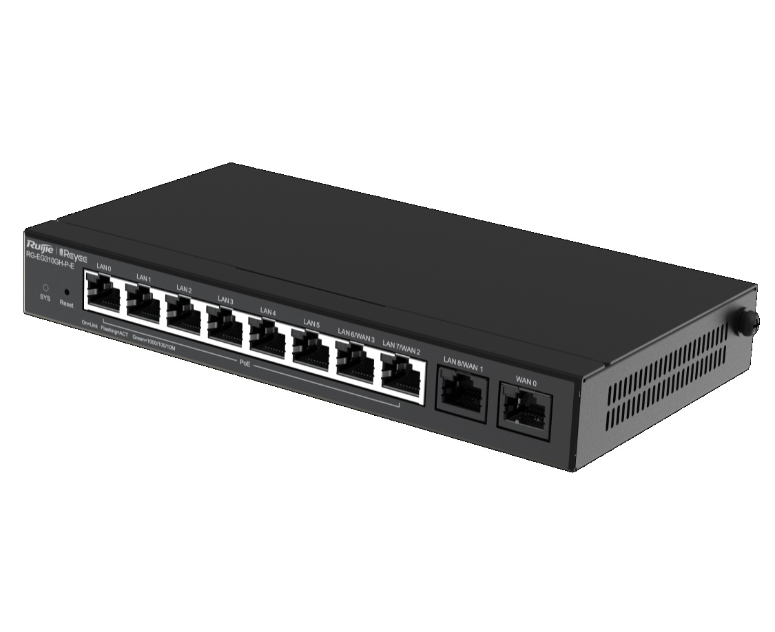 Ruijie Reyee RG-EG310GH-P-E 10-Port Gigabit Cloud Managed PoE Router ...
