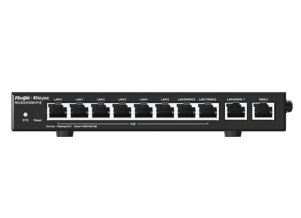 Ruijie Reyee RG-EG310GH-P-E 10-Port Gigabit Cloud Managed PoE Router ...